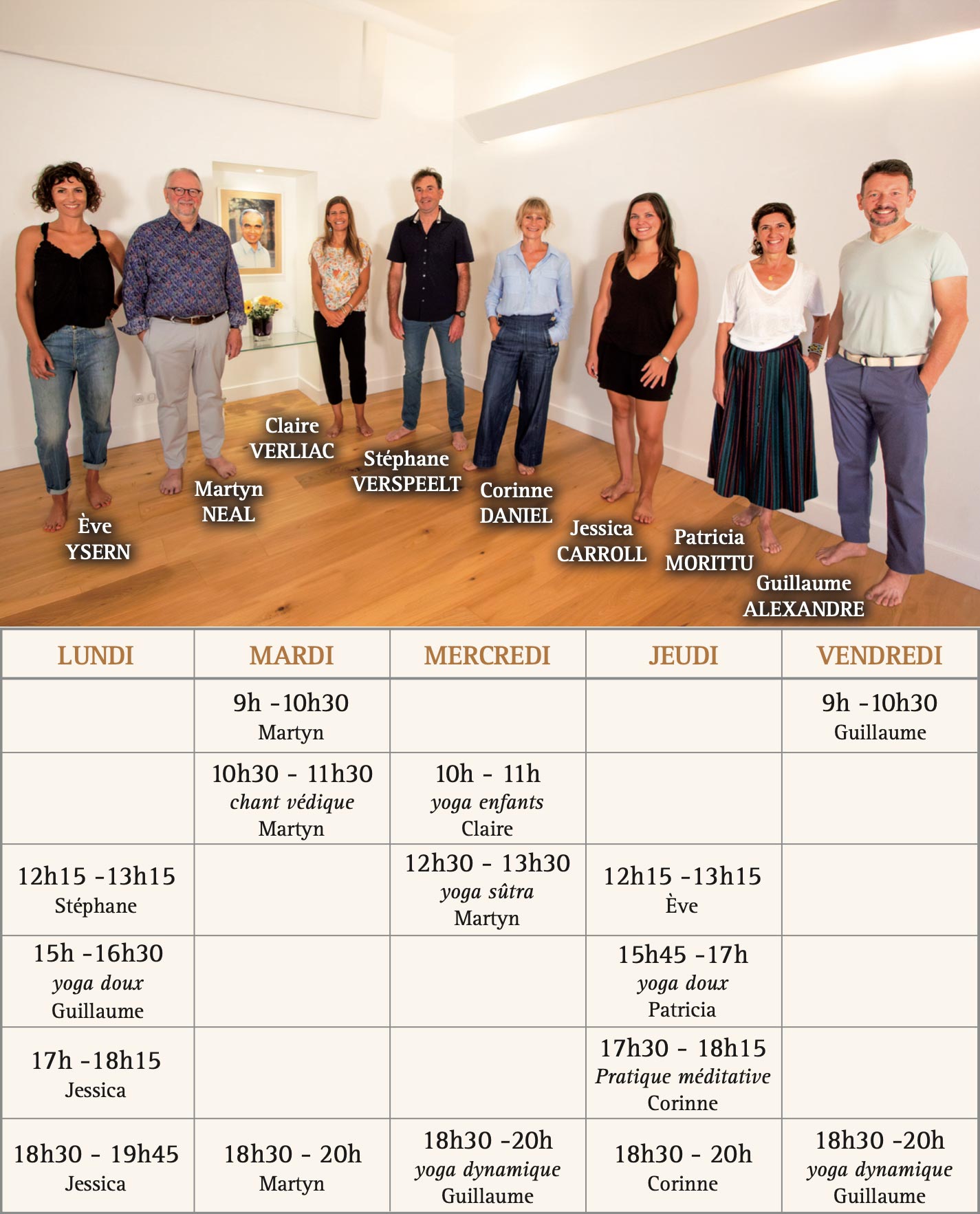 HORAIRES-COURS | YOGA avec Martyn NEAL